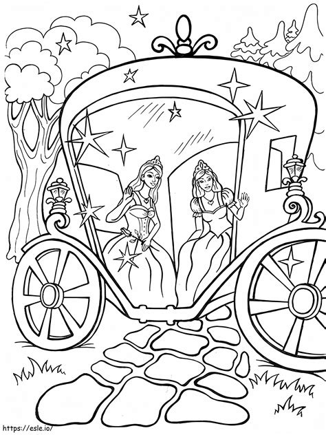 Kutsche Carriage Prinzessin Pferdekutsche Coloring Ausmalbild Pferd