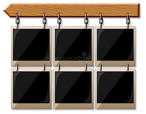 Wooden Board With Glossy Frames Stock Vector Illustration Of Office