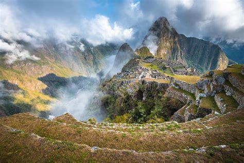 Machu Picchu Unesco World Heritage Site Peru Stock Image Image Of