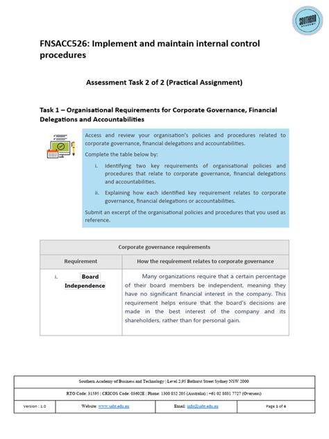 fnsacc526 assessment task 2 of 3 practical assignment task 1 v1 0
