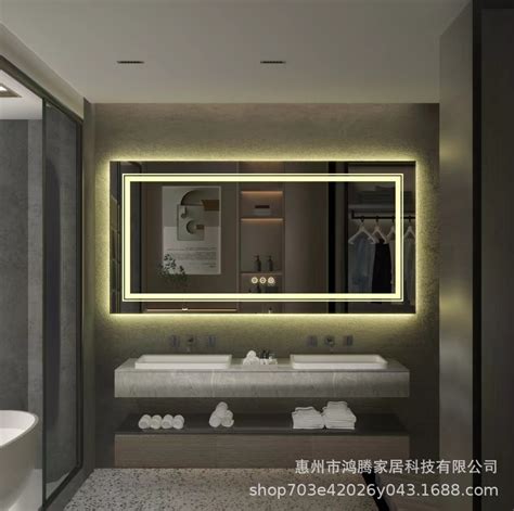 Led智能浴室镜酒店卫浴镜卫生间镜子壁挂灯化妆镜防雾发光镜 阿里巴巴