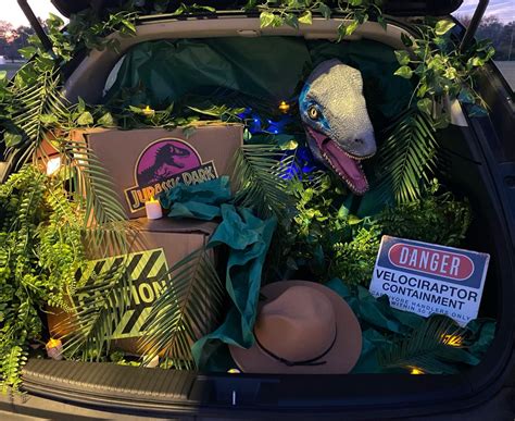 Jurassic Park Trunk Or Treat In 2024 Trunk Or Treat Card Design