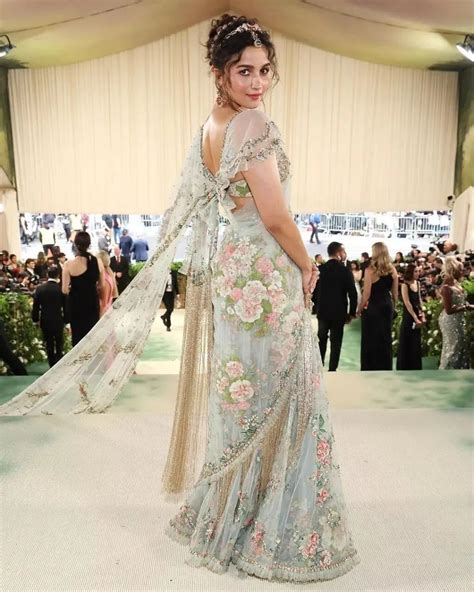 Sabyasachi Inspired Alia Bhatt Met Gala Saree In Our Shimmery Tissue