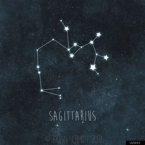 Sagittarius Constellation Art Print Stars Room Decor Zodiac Wall Art Night Sky Watercolor