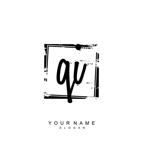 Initial Qi Monogram With Grunge Template Design 22000420 Vector Art At