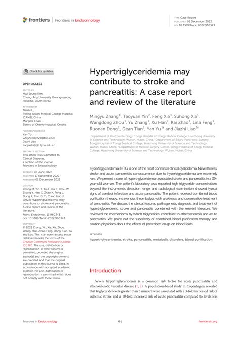 Pdf Hypertriglyceridemia May Contribute To Stroke And Pancreatitis A