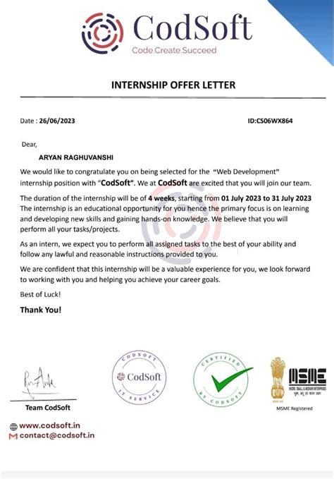 Aryan Raghuvanshi On Linkedin Connection Internship Webdevelopment
