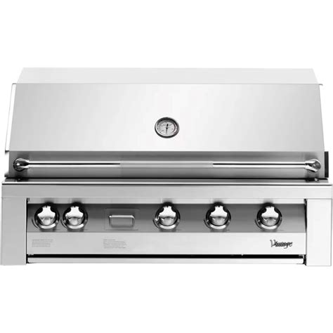 Vintage 42 Inch Built In Natural Gas Grill In Stainless With Sear Zone