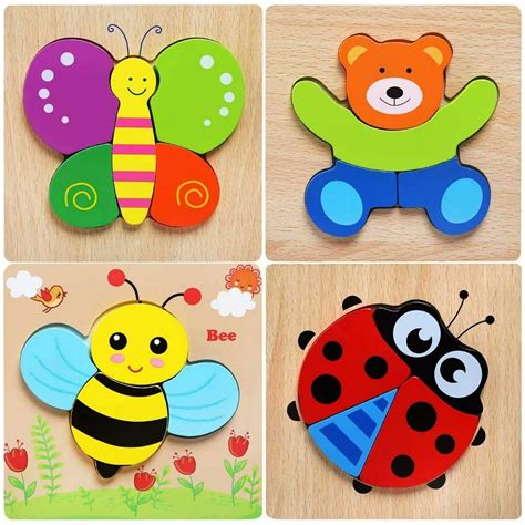 Rompecabezas De Madera Juguetes Montessori Para Niños De 1 2 3 4 Años