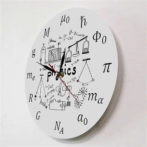 Science Art Physics Elements And Symbols Wall Clock Math Equations Wall