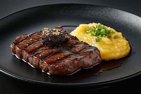 Exquisite Fine Dining Plate Showcasing Grilled Steak And Creamy Potato