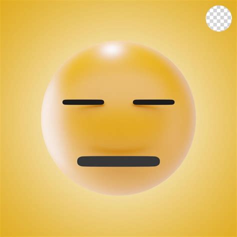 Premium Psd Expressionless Face Emoji 3d Icon And Illustration