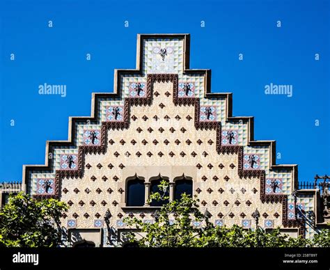 The Staggered Facade Of The Casa Amatller One Of The Three Buildings