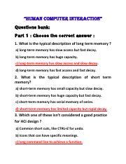 Study Guide Human Computer Interaction Question Bank Course Hero