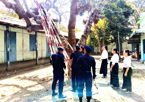 ပွင့်ဖြူမြို့နယ်၌ စာသင်ကျောင်းအခြေပြု မီးဘေးလုံခြုံရေးလုပ်ငန်းများ ကွင