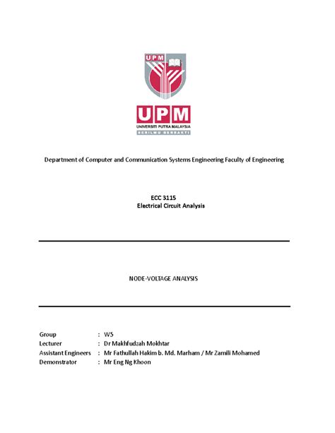 Lab 4 Node Voltage Analysis Department Of Computer And Communication Systems Engineering