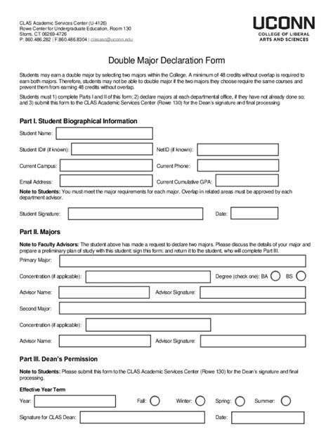 Clas Double Major Declaration Form Fill Out And Sign Online Dochub