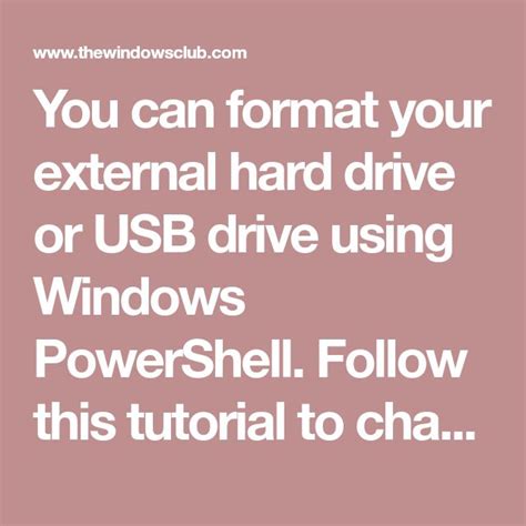 You Can Format Your External Hard Drive Or Usb Drive Using Windows