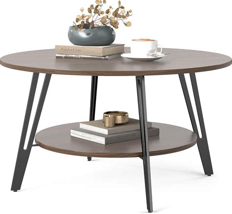 Manora Round Coffee Table With Storage Small Circle Center Table For