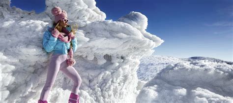 Beautiful Shapely Female Model Is Wearing Winter Clothing And Winter