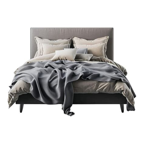 Premium Psd Comfortable Gray Bed With Linens