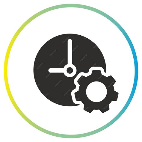 Premium Vector Time Management Icon Industrial Timer Clock With Gear Flat Symbol Vector