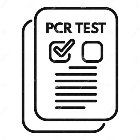 Medical Form Showing Negative Pcr Test Result Icon Stock Illustration