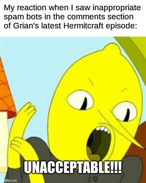 Unacceptable Lemongrab Memes Earl Of Lemongrab Unacceptable Merch