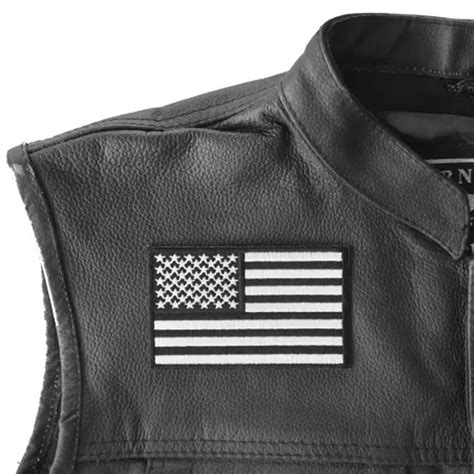 4 X 25 Usa Flag Patch Black And White San Diego Leather