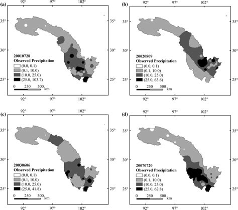 Spatial Distributions Of The Four Typical Precipitation Events