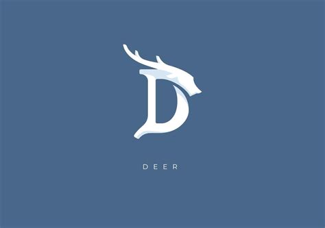 Deer D Monogram Vector Logo Vector Logo Deer Design Logo Graphic