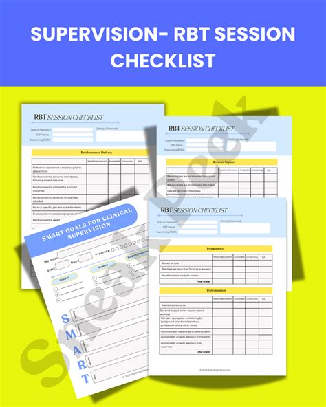 Supervision Rbt Session Checklist Behavior Analyst Resource Center