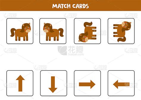 左，右，上，下。空间定位与卡通马。