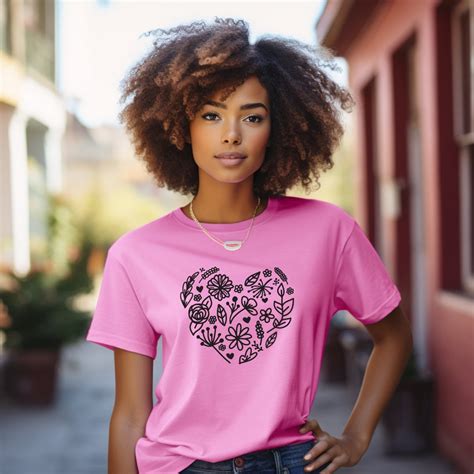 Heart Shaped Flower Tee Floral Heart Shirt Flower Shirt Cute Heart