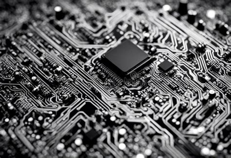 Electronics Fun Circuit Board Texture Black Tech Textile Swatch High