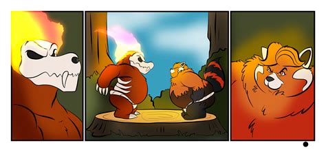 Red Panda Vs Ghost Bear By Chesterraccoon