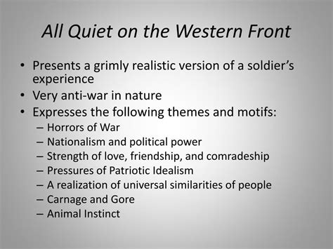 Ppt All Quiet On The Western Front Powerpoint Presentation Free