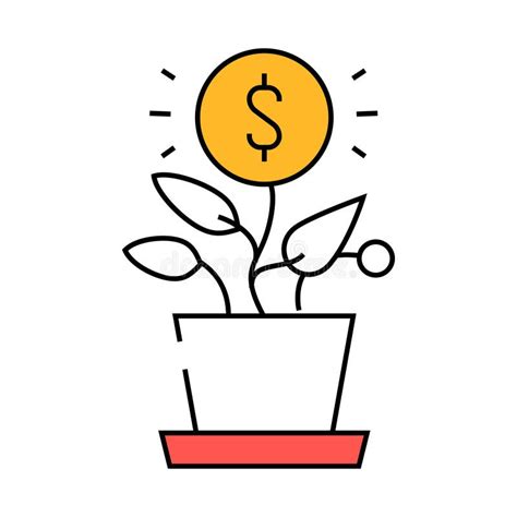 Increasing Wealth Icon Color Illustration Stock Illustration