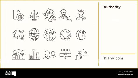 Authority Line Icon Set Stock Vector Image And Art Alamy