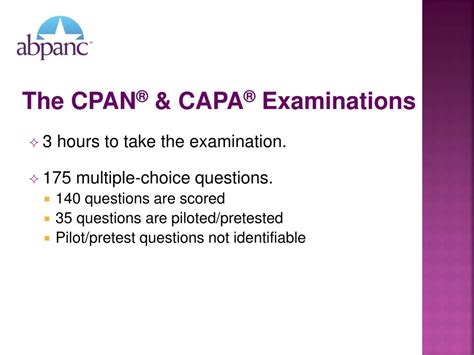 Ppt Cpan ® Capa ® Certification Where Patient Needs Come First Powerpoint Presentation Id