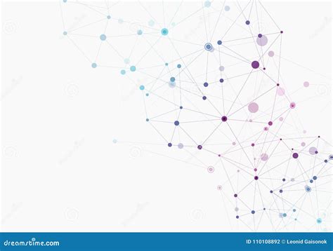 Abstract Polygonal Geometric Shape With Molecule Structure Style Vector Connect Illustration