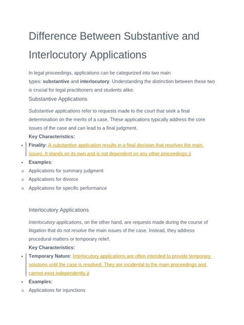 Difference Between Substantive And Interlocutory Applications Pdf
