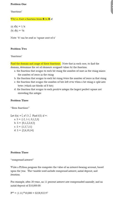 Solved Functions Why Is F Not A Function From R To R If