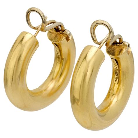 Vintage Satellite Resin Gold Tone Hoop Earrings Circa 1990s For Sale