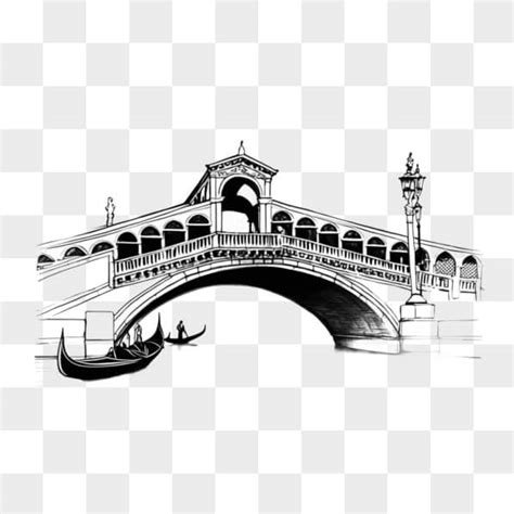 Descarga Puente De Rialto En Venecia Italia Con Góndolas Bocetos En