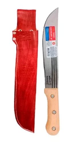 Kit Facão P Mato Aço Carbono Cabo Madeira Com Bainha 14 Pol Mercadolivre