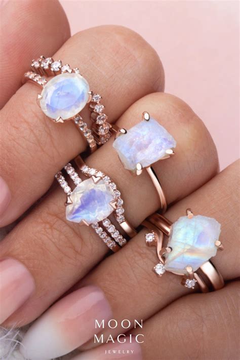 Gemstone Rings By Moon Magic Moonstone Jewelry Peridot And Amethyst