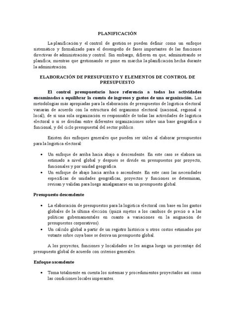 Proceso De Control De Gestión Pdf Presupuesto Auditoría
