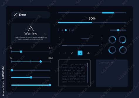 Control Ui Elements Kit Loading Process Editable Isolated Vector Components Navigation Web