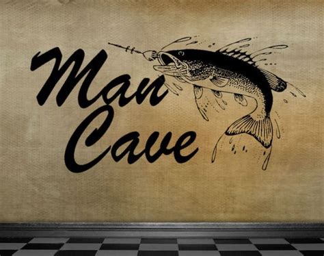 Second Life Marketplace Man Cave Wide Mouth Bass Wall Sticker